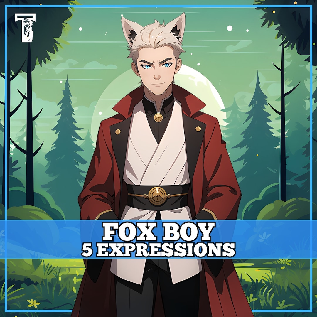 Pngtuber Fox Boy With 5 Expressions Veadotube Ready PNG Tuber Ideal for ...