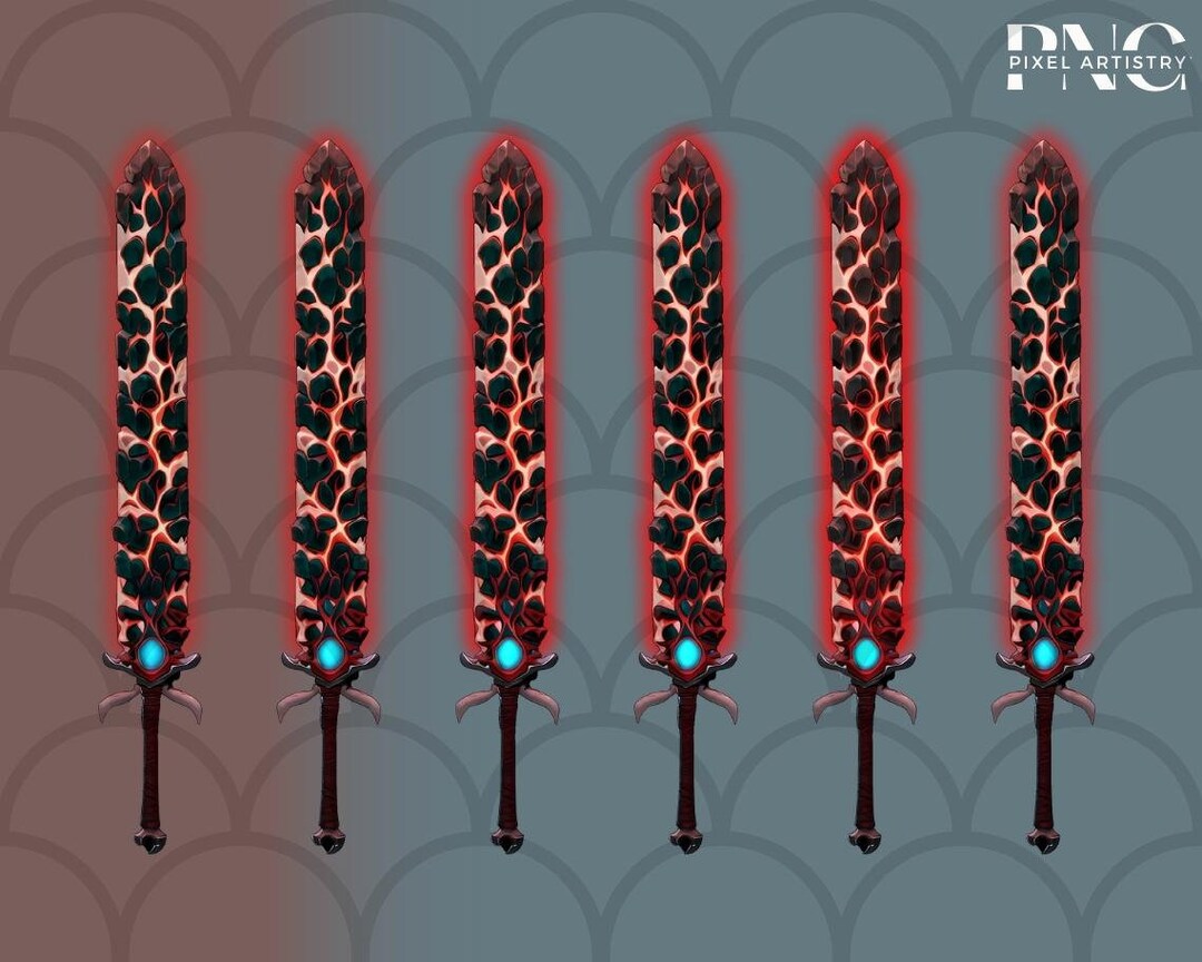 Pngtuber Asset Animated Magma Sword Digital Art Animation - Etsy