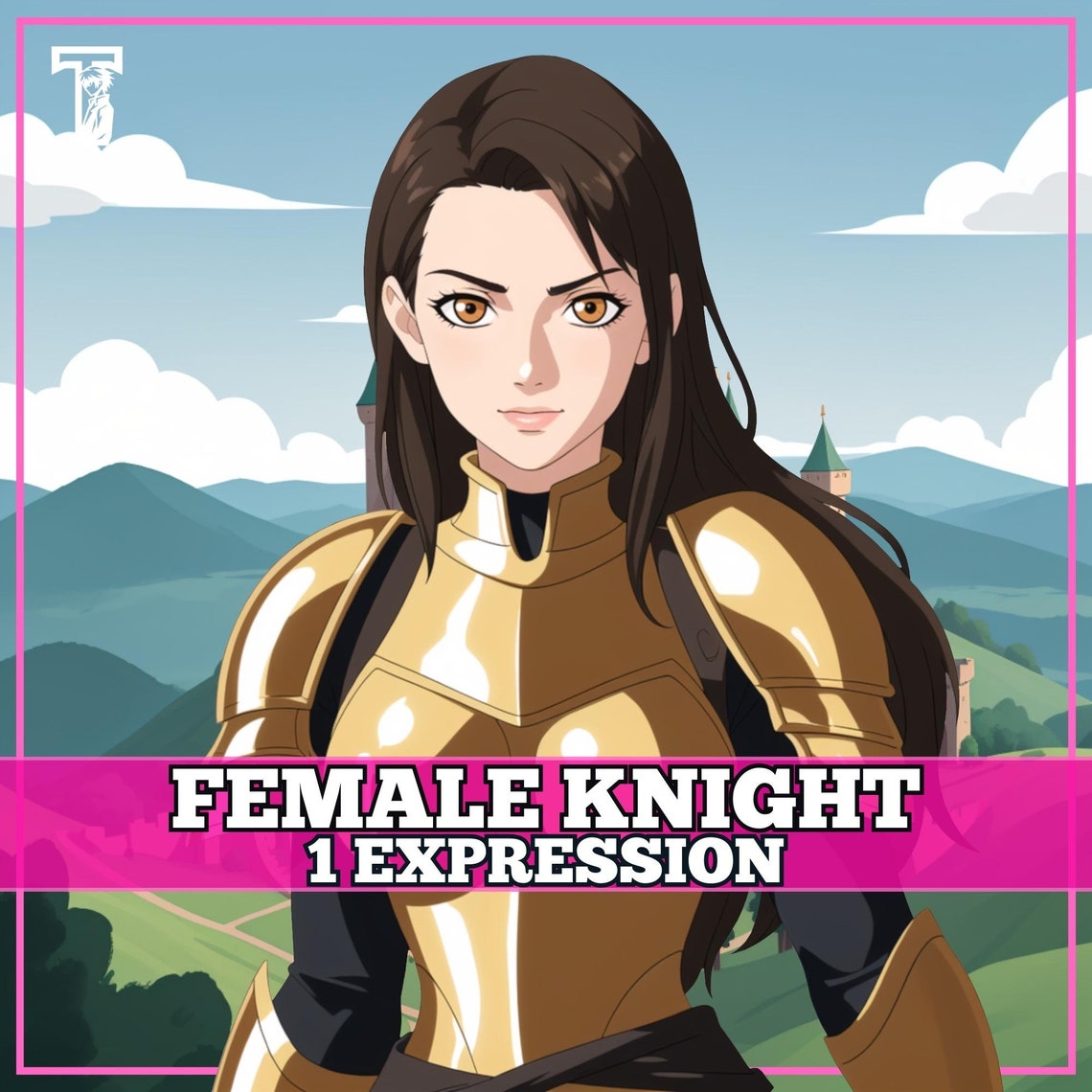 Pngtuber Female Knight With 1 Expression Veadotube Ready PNG Tuber ...