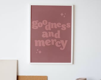 Surely Your Goodness and Mercy Psalm 23:6 Pink Bible Verse Instant ...