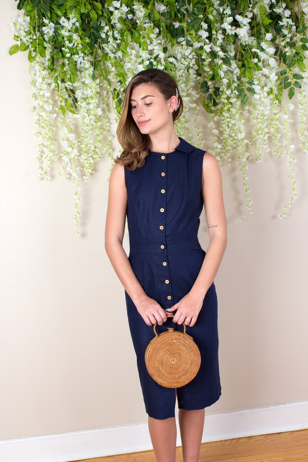 Linen Sheath Dress, Linen Shirt Dress, Linen Work Dress, Linen Summer ...