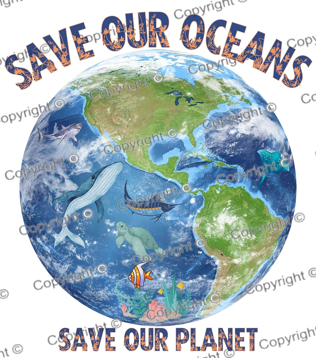 Save Our Oceans, Save Our Planet, Ocean Conservation, Marine Life PNG ...