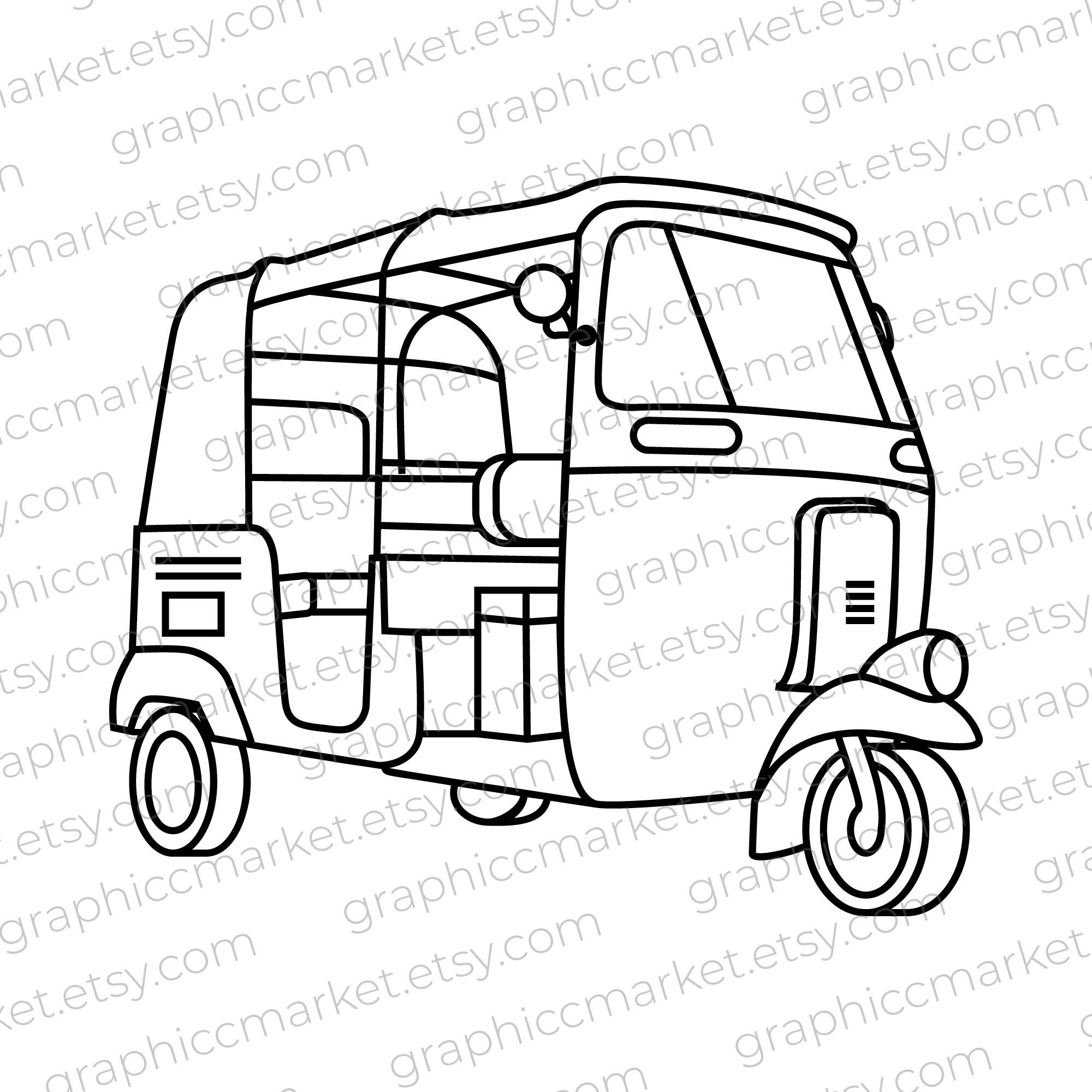 Auto Rickshaw Vector Icon Illustration Auto Rickshaw Black - Etsy