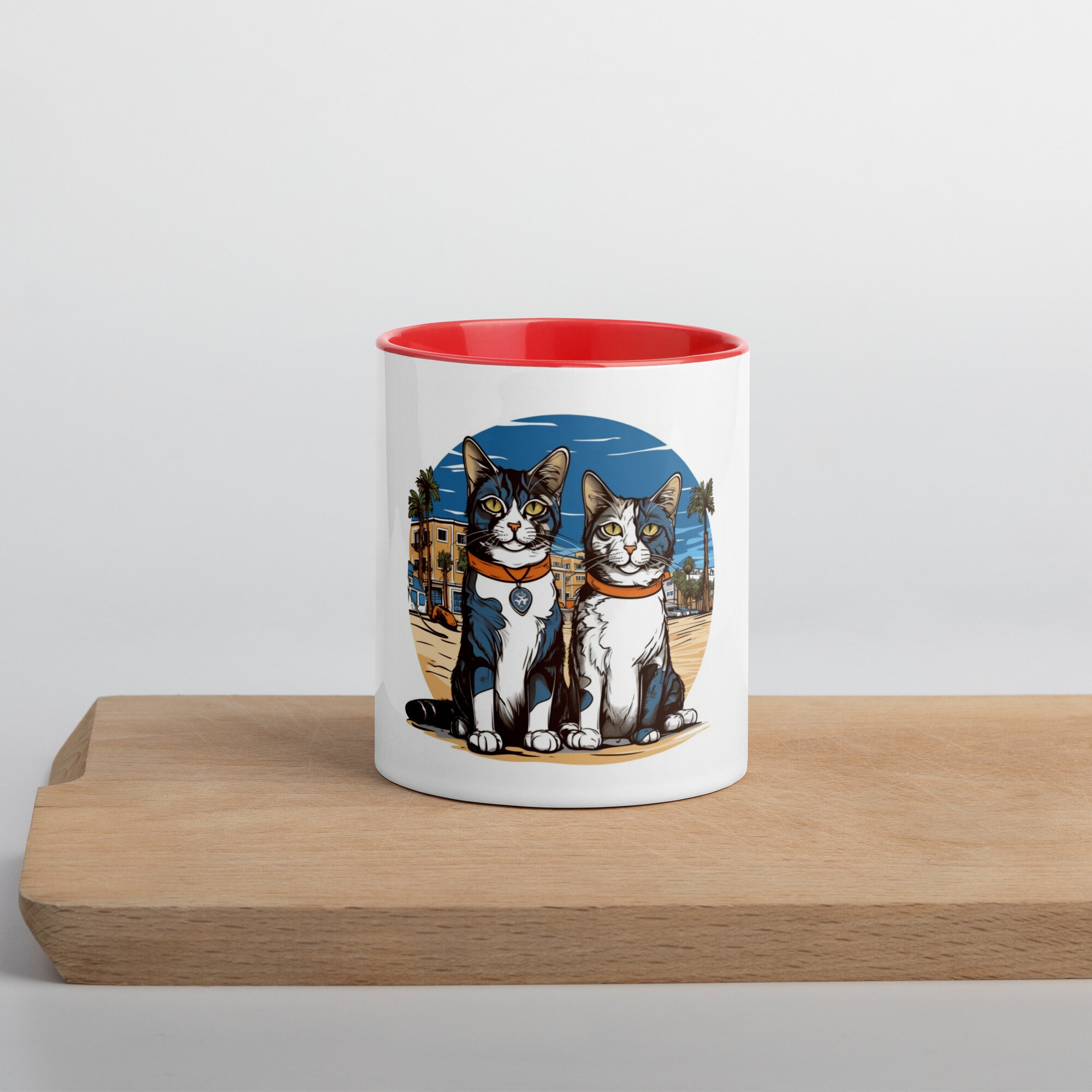 Cats Beach Mug With Color Inside Whimsical and Enchanting - Etsy