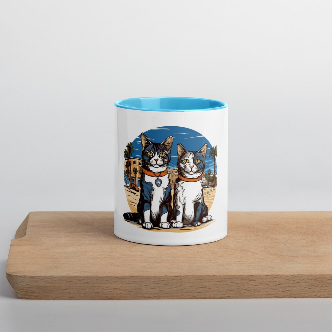 Cats Beach Mug With Color Inside Whimsical and Enchanting - Etsy