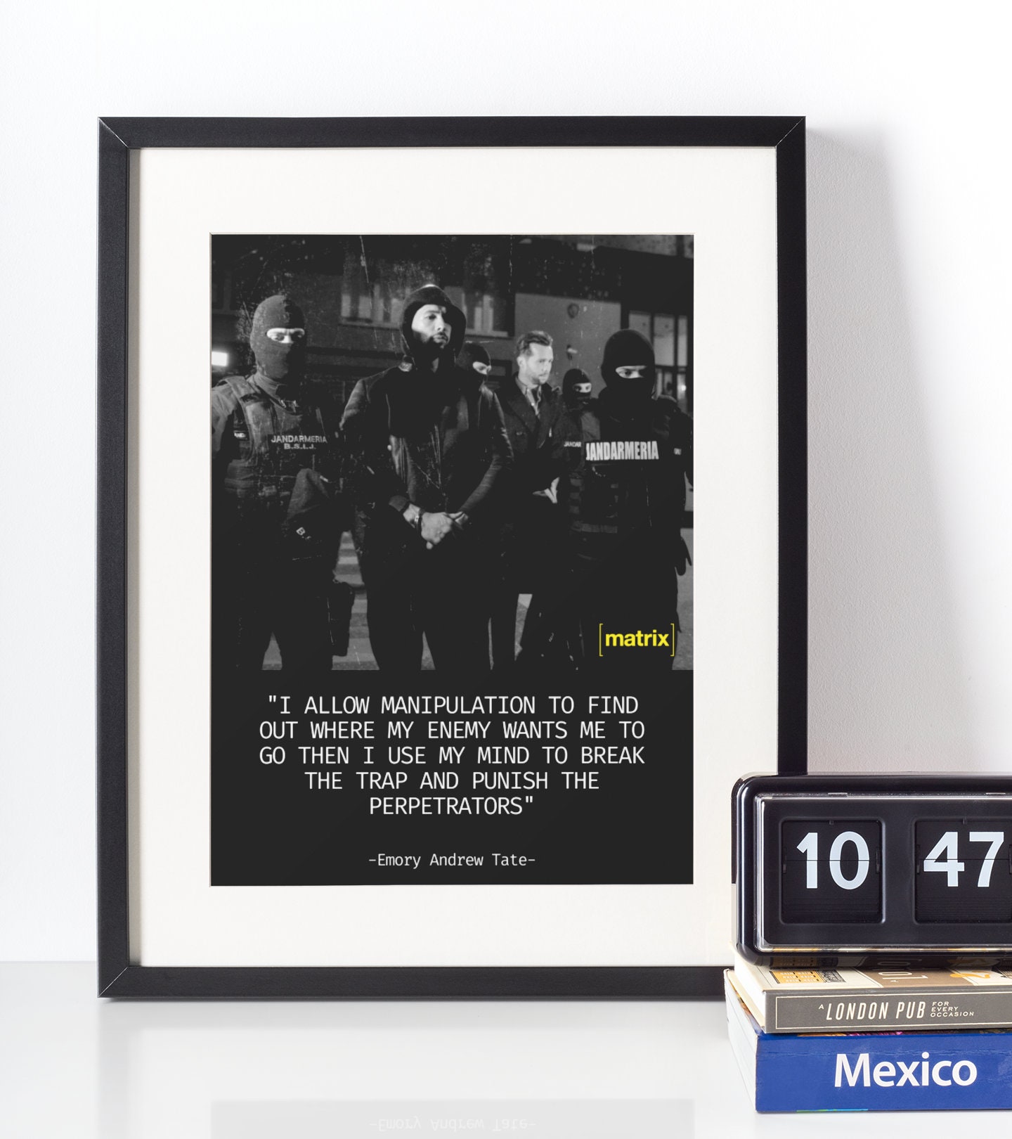 Andrew Tate Inspirational Quote Art Print, Andrew Tate Hustle Poster ...