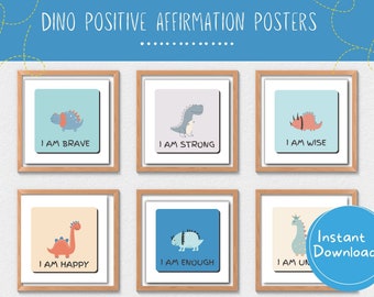 Dinosaur Minimalist Positive Affirmations - Etsy