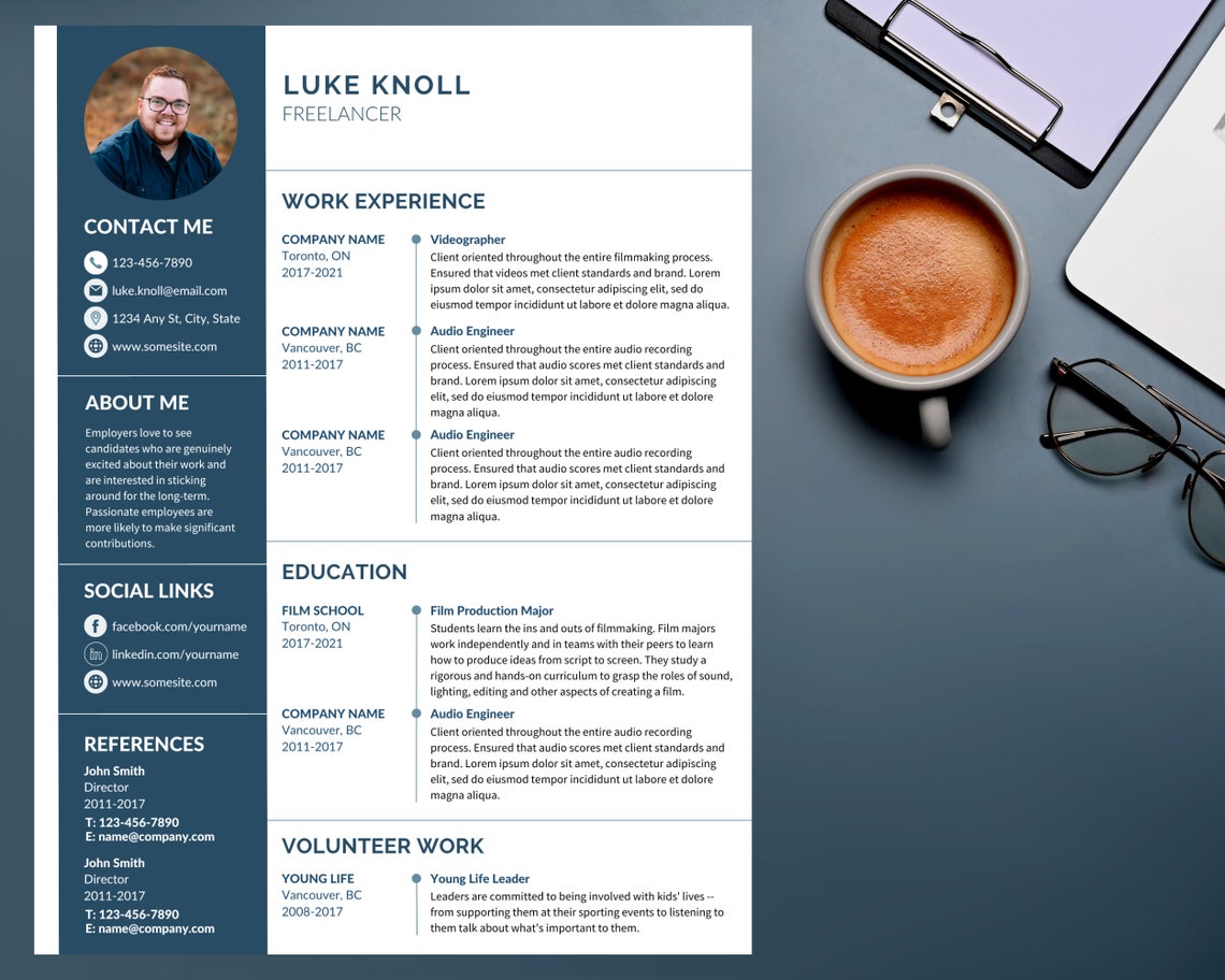 Resume Template for Canva Professional CV Template, Canva Modern Resume ...