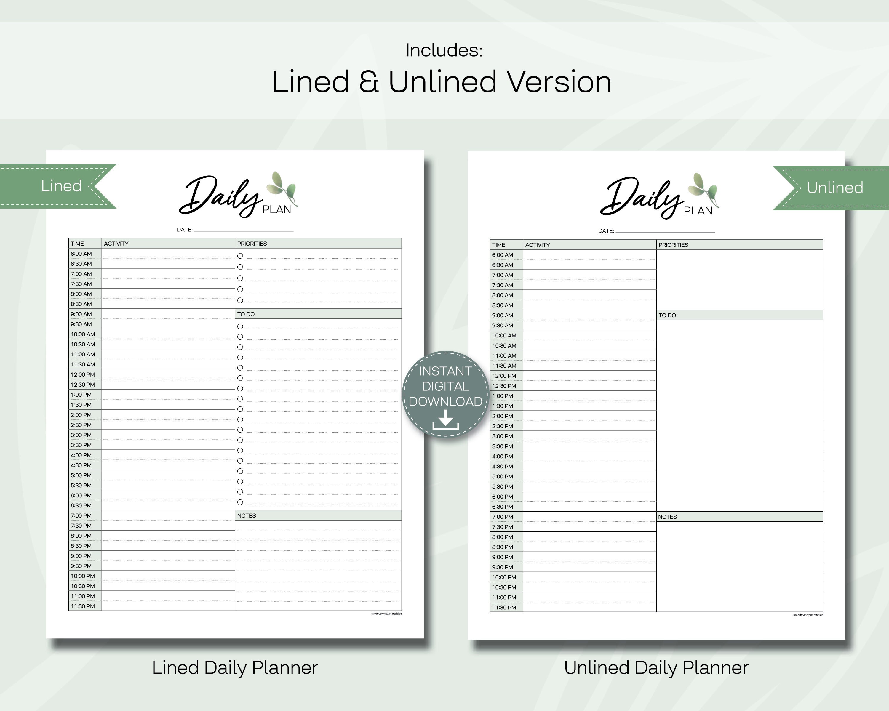 Daily Plan Template Productivity Planner ADHD Planner Daily to Do List ...