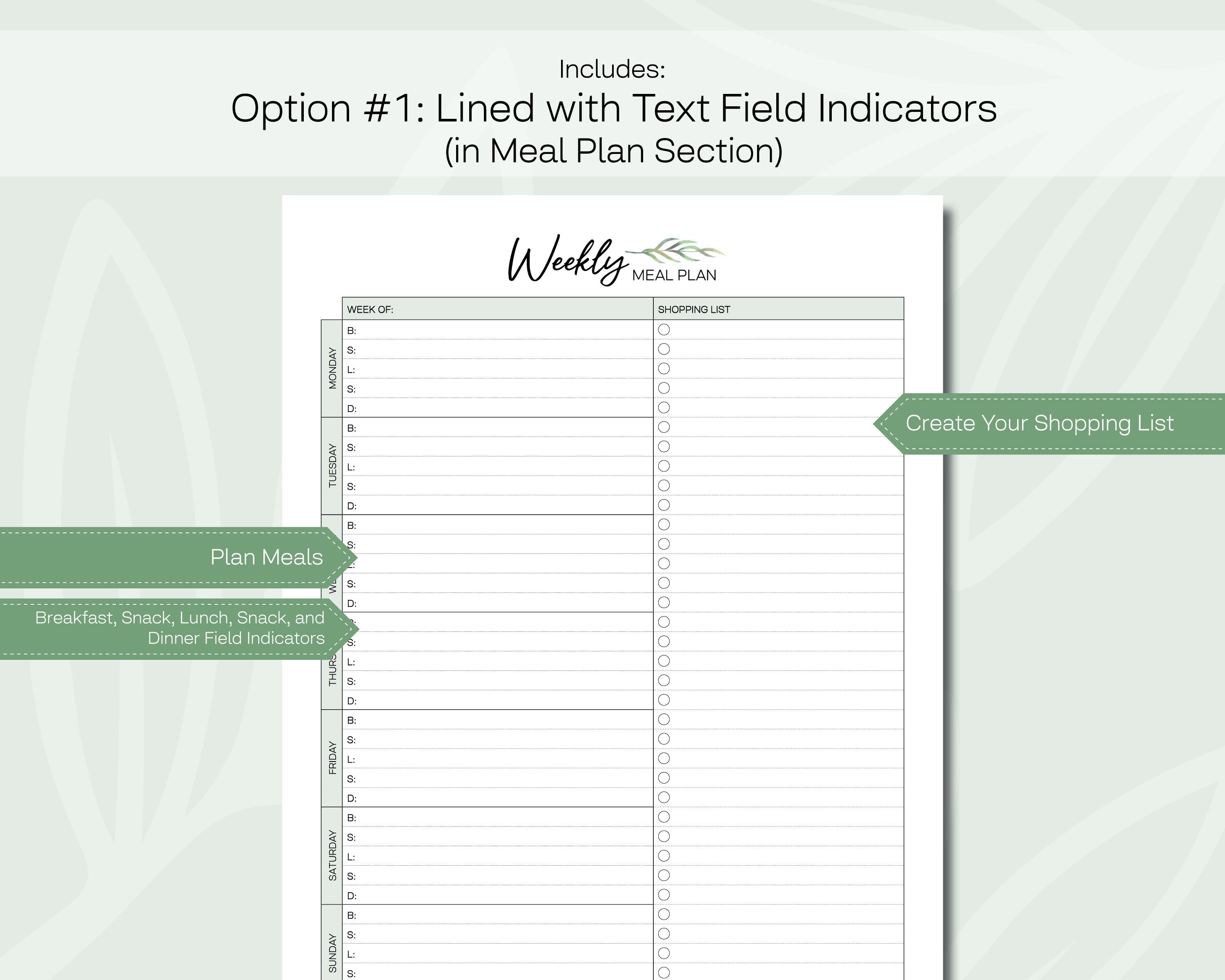 Meal Planner Printable Meal Prep Weekly Meal Planner Grocery List ...