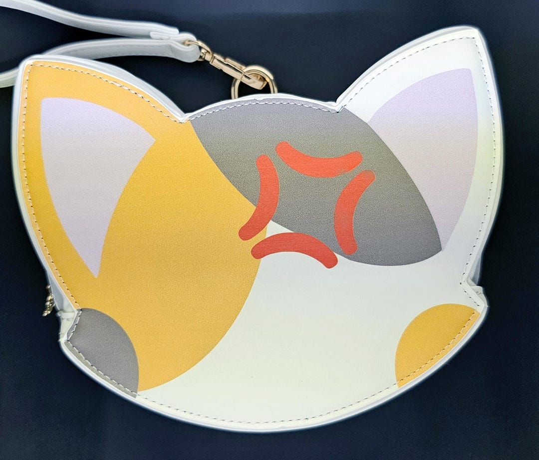 Kawaii Angry Calico Cat Face Wristlet Purse: Anime Novelty Bag - Etsy