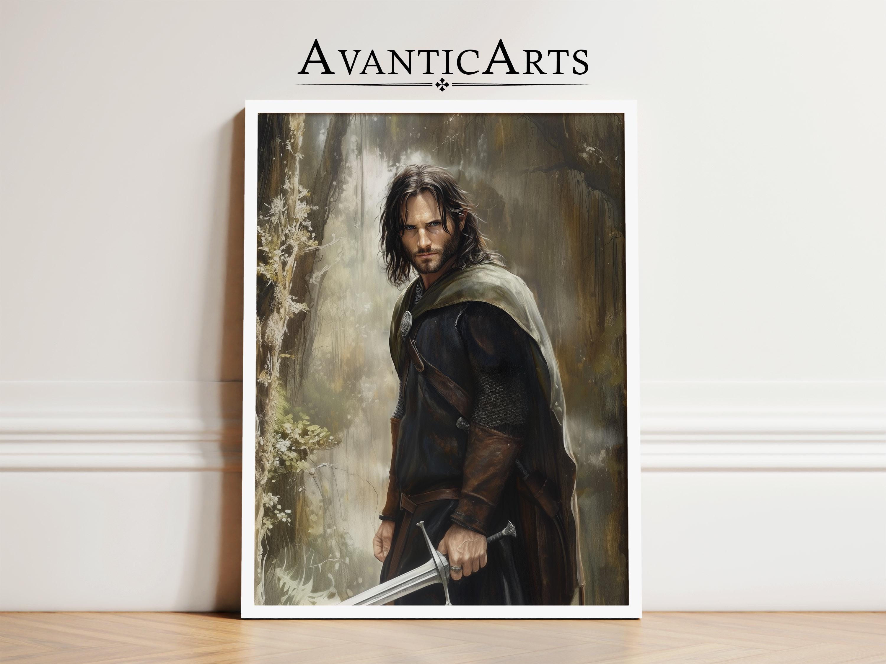 Aragorn - LOTR Ranger With Sword - in the Dark Forest - Unique Fantasy ...
