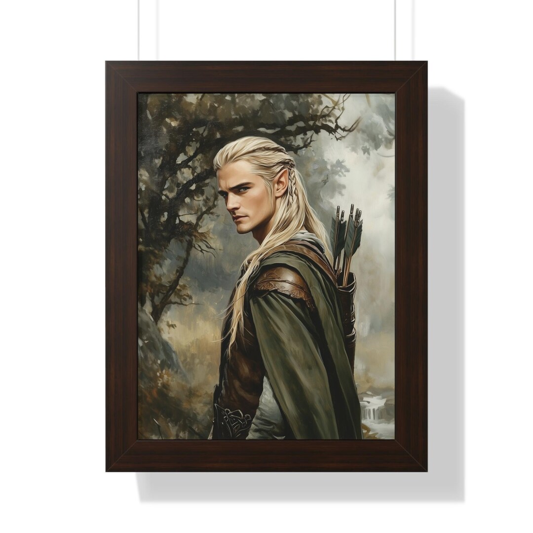 Legolas - LOTR Elf in the Dark Forest - Framed Fantasy Poster - 12"x16 ...