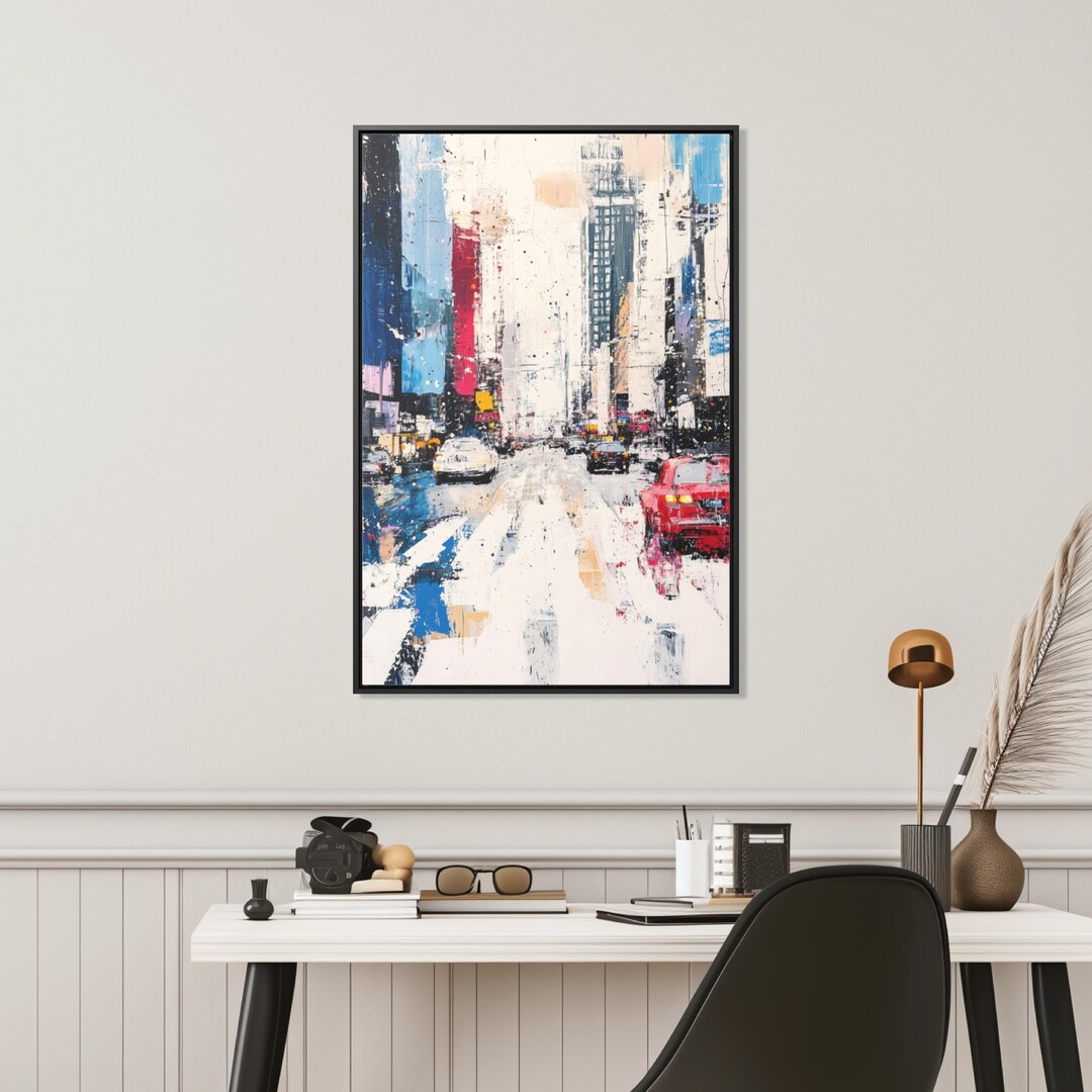 Abstract Chicago Street Scene Canvas | Urban Cityscape Wall Art ...
