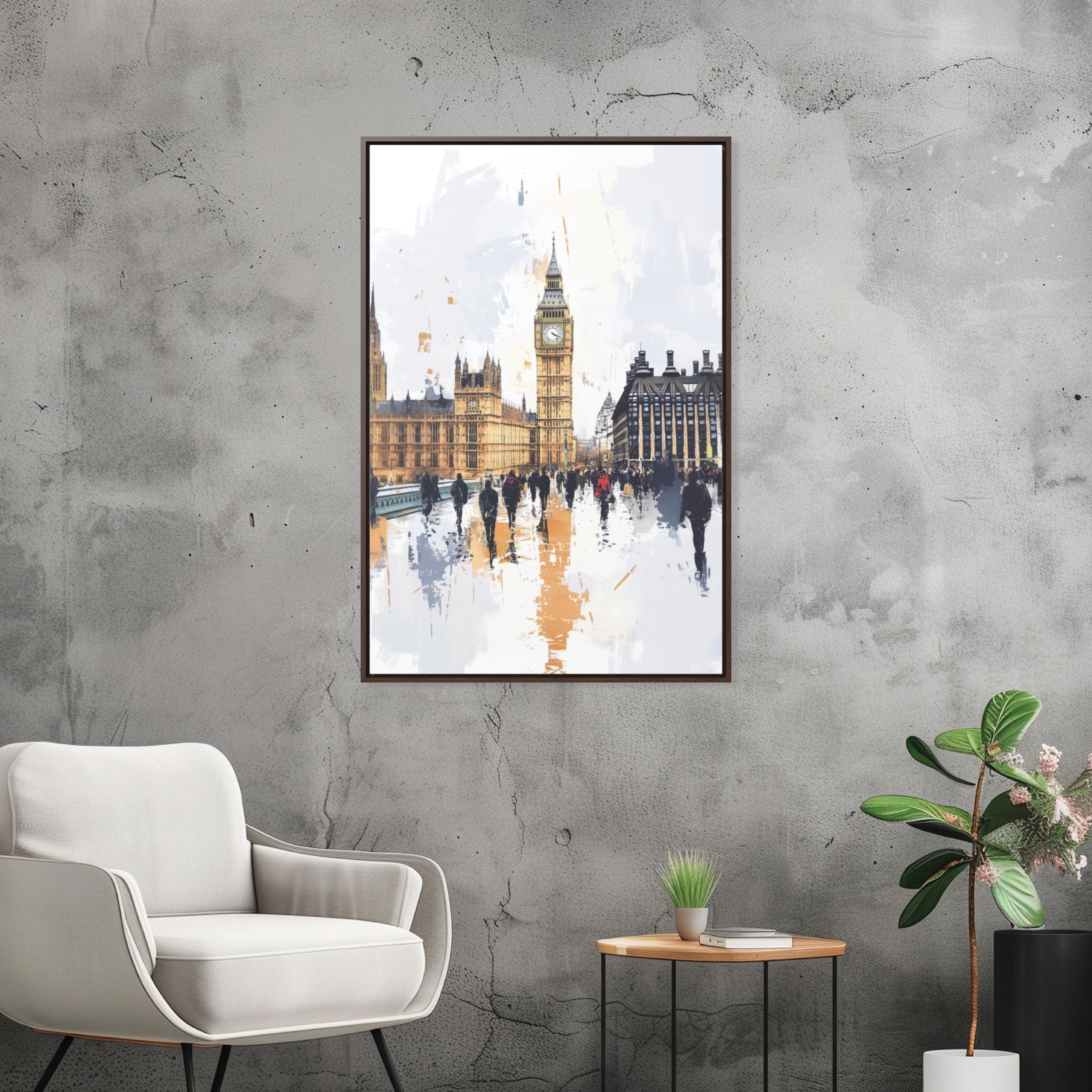 Big Ben London Canvas Wall Art | Abstract Westminster Cityscape Decor ...