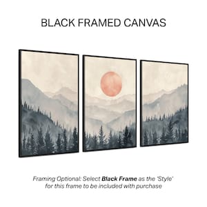 Misty Mountain Sunrise | Triptych Canvas Set of 3 | Serene Nature Wall ...