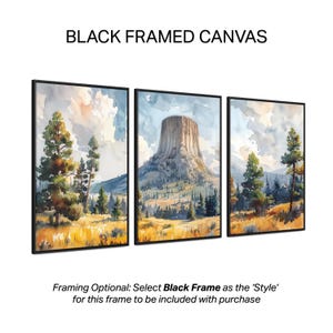 Devils Tower National Monument | Triptych Canvas Set of 3 | Wyoming ...