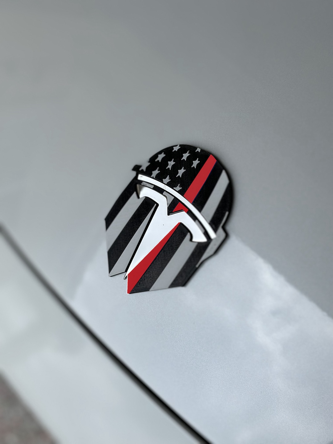 Thin Red/blue Line Helmet Overlay for Tesla 3 & Y Emblem - Etsy