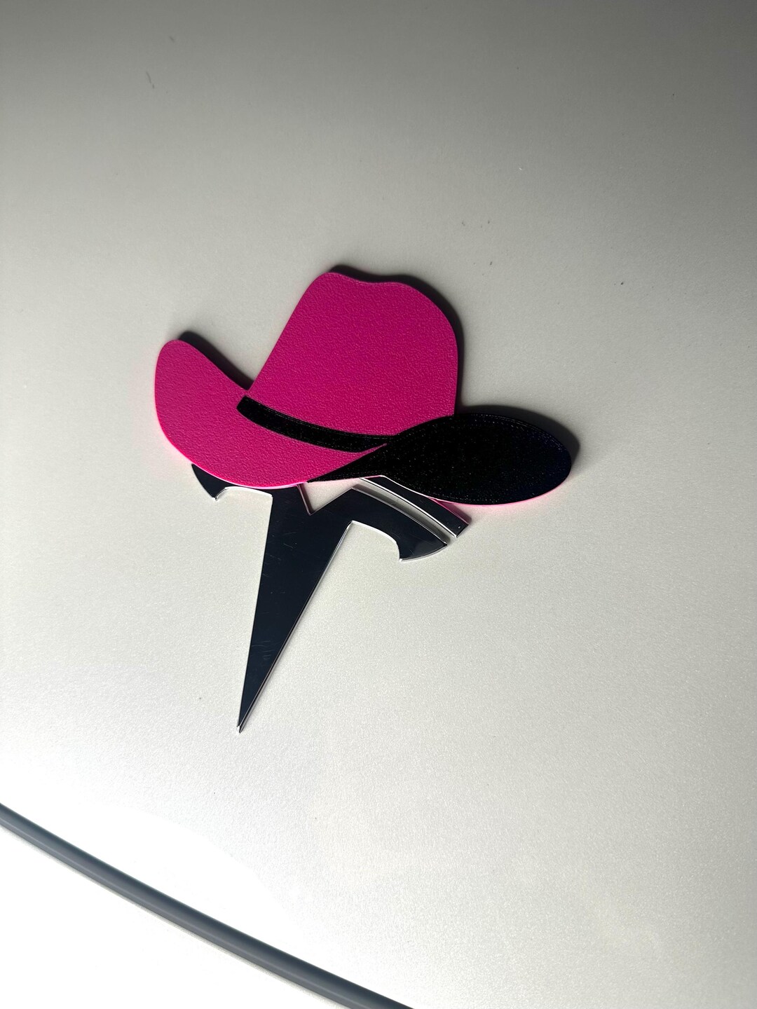 Cowgirl or Cowboy Hat Overlay for Tesla Frunk Emblem, Reusable - Etsy