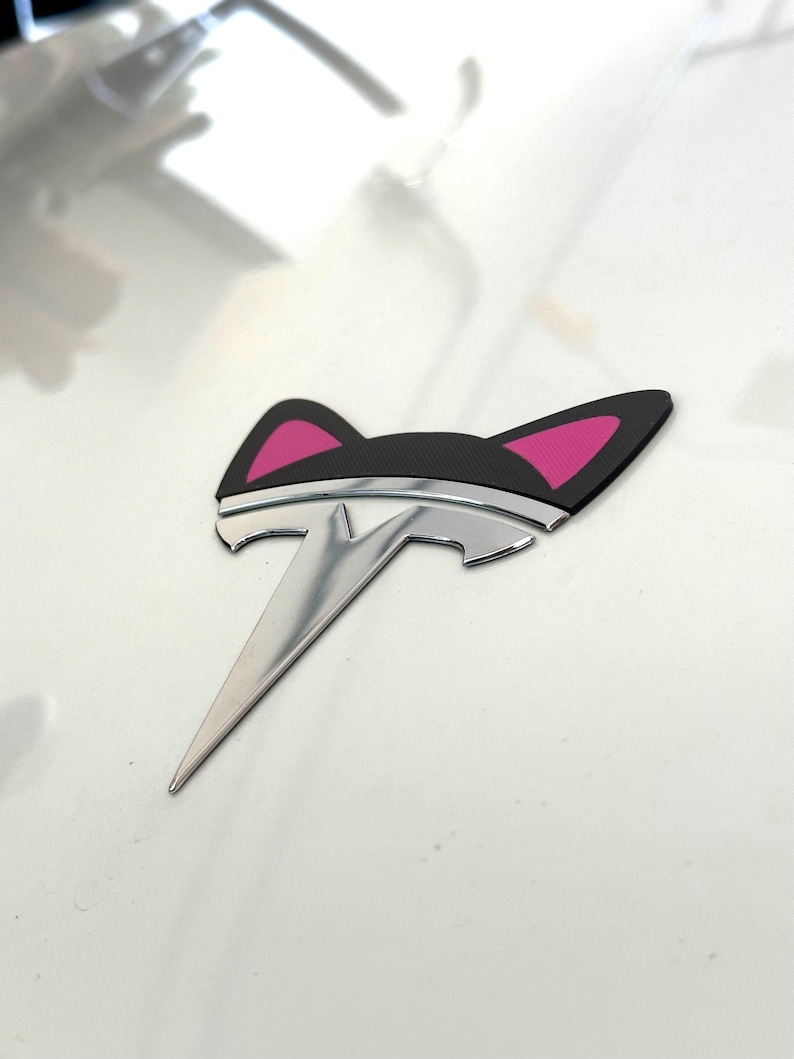 Cat Ears Overlay for Tesla Emblem - Etsy