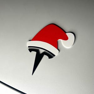 Santa Hat Overlay for Tesla Emblem, Reusable! - Etsy