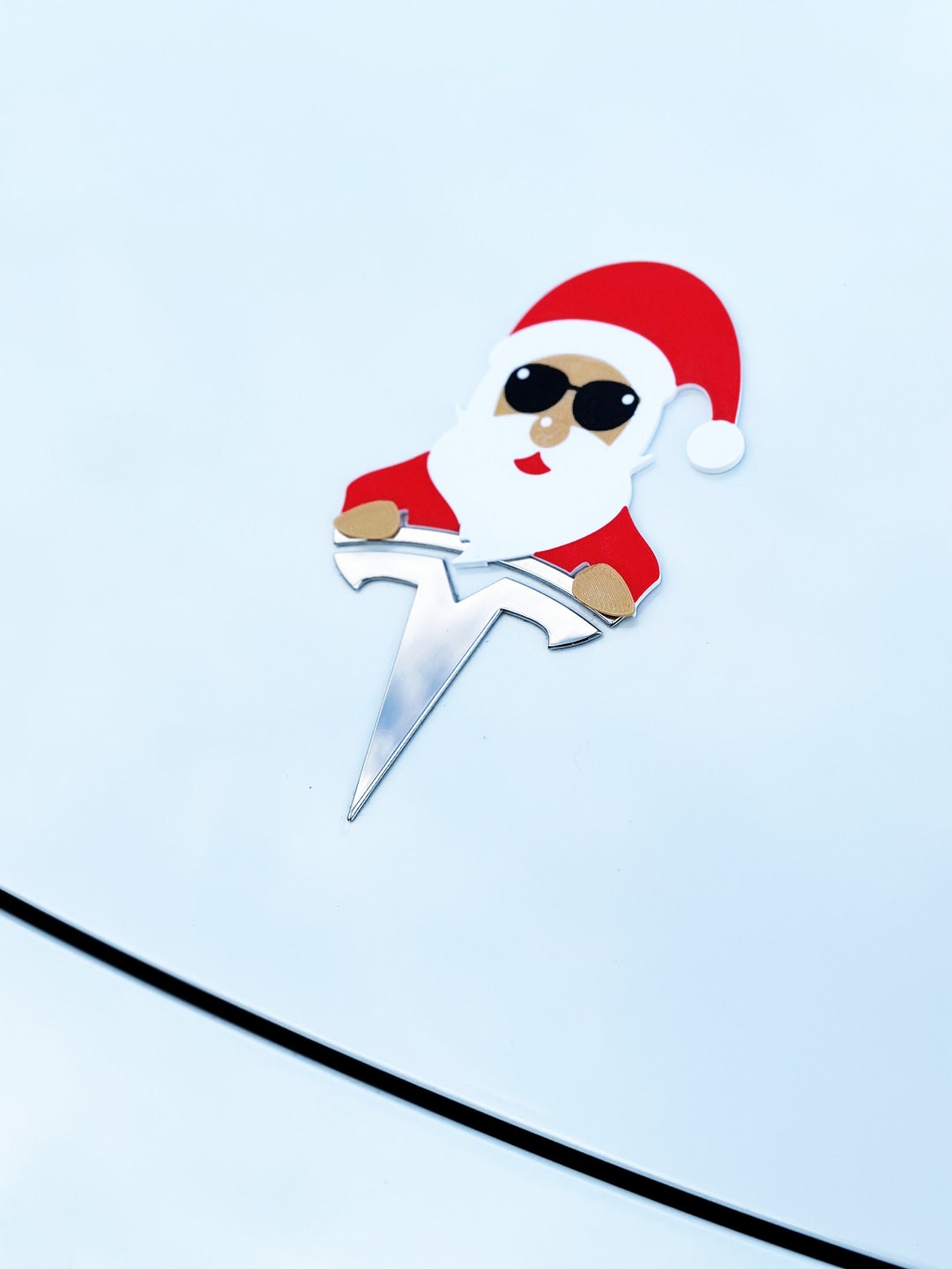 Santa Overlay for Tesla Emblem - Etsy