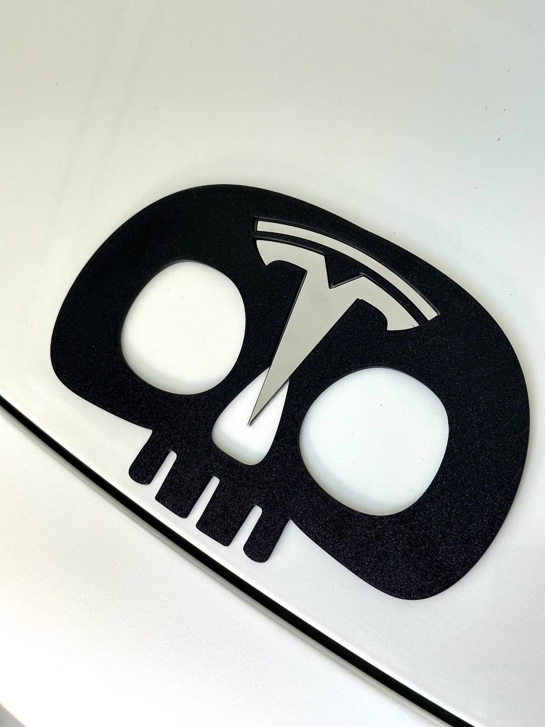 Skull Overlay for Tesla Emblem, Reusable - Etsy