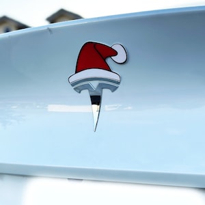 Santa Hat Overlay for Tesla Emblem, Reusable - Etsy