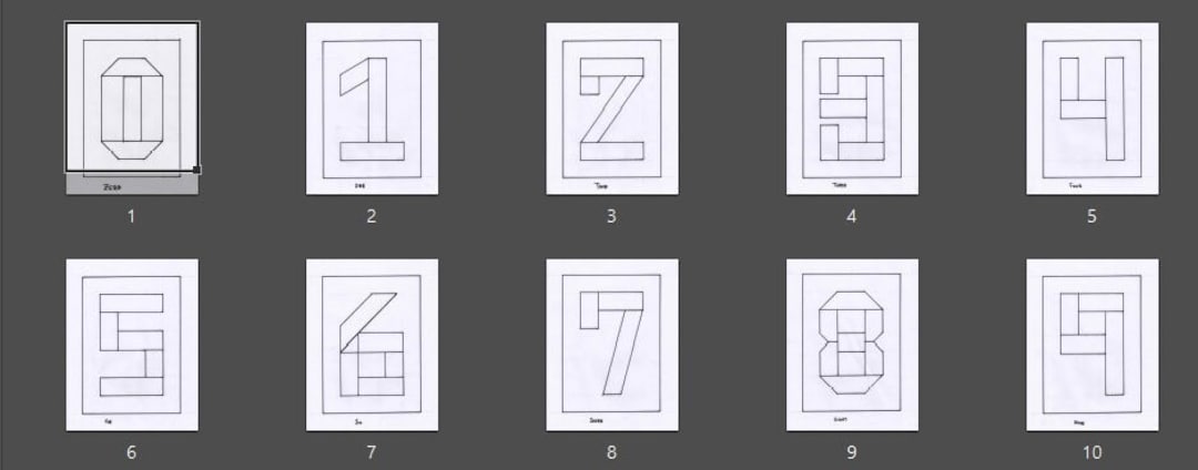 Block Number Templates Stained Glass Pattern - Etsy