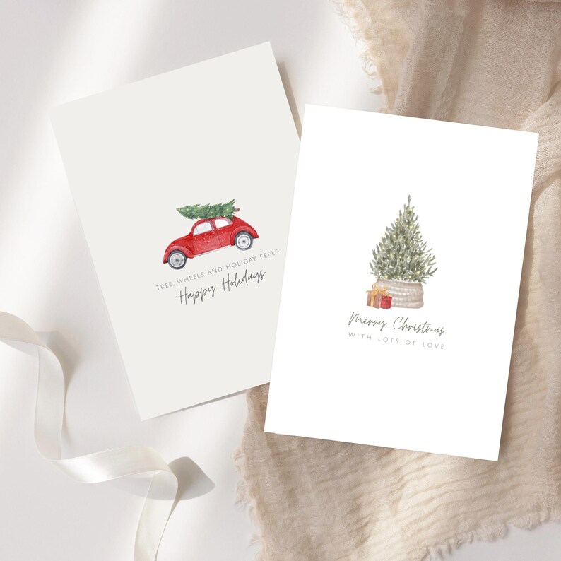 Personalized Christmas Card Bundle, Holiday Greetings (digital Download ...