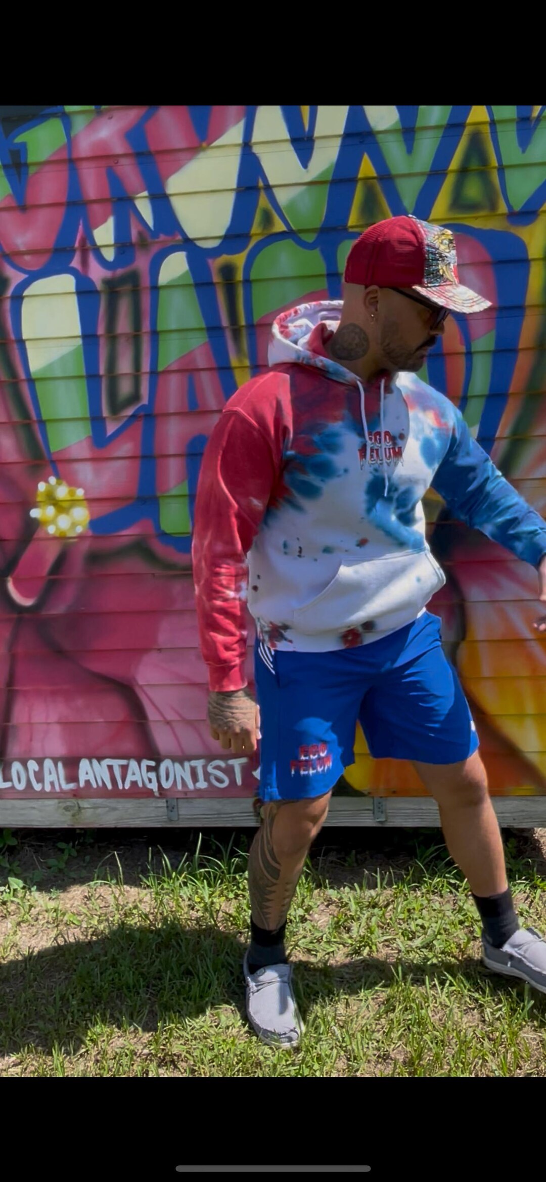 Custom Ego Felum Collection Tye Dye Sweatshirt Red White and Blue - Etsy