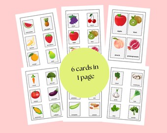 Print Ready Fruits and Vegetables Alphabet Flashcards Printable ...