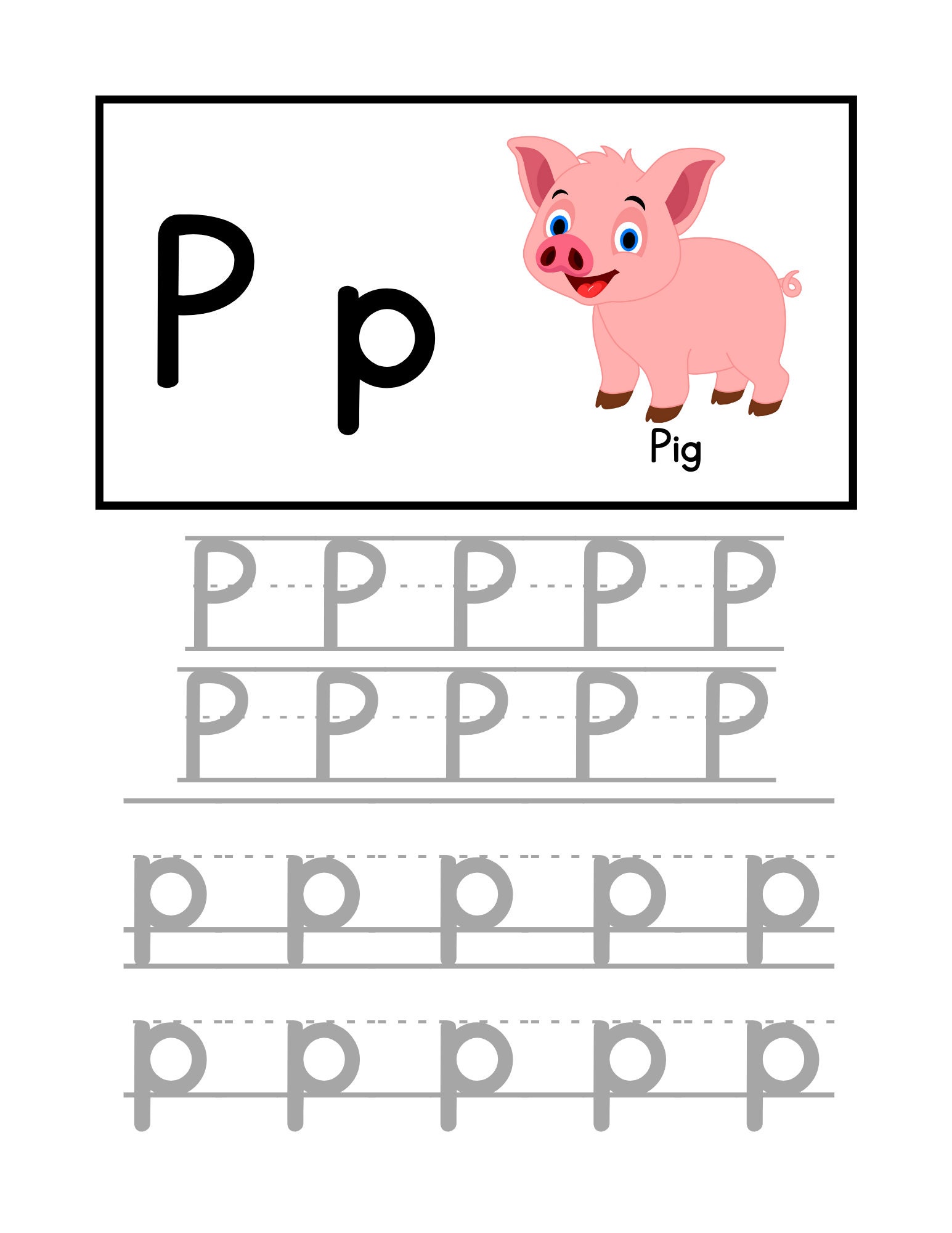 Preschool Handwriting Worksheet, Alphabet Writing Practice,26 Alphabet ...