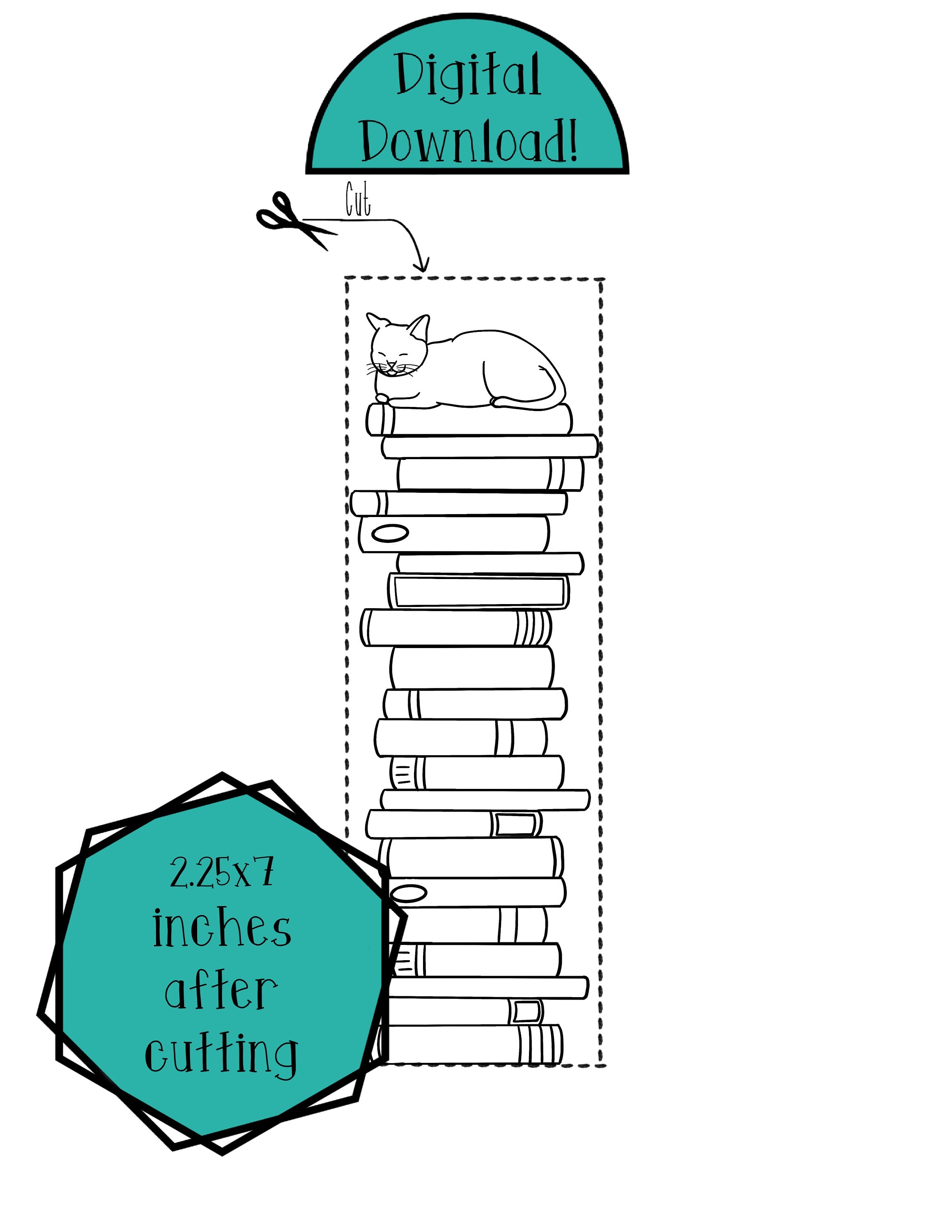 Cat Printable Bookmark Book Tracker Bookmark Reading Log Bookmark Kids ...