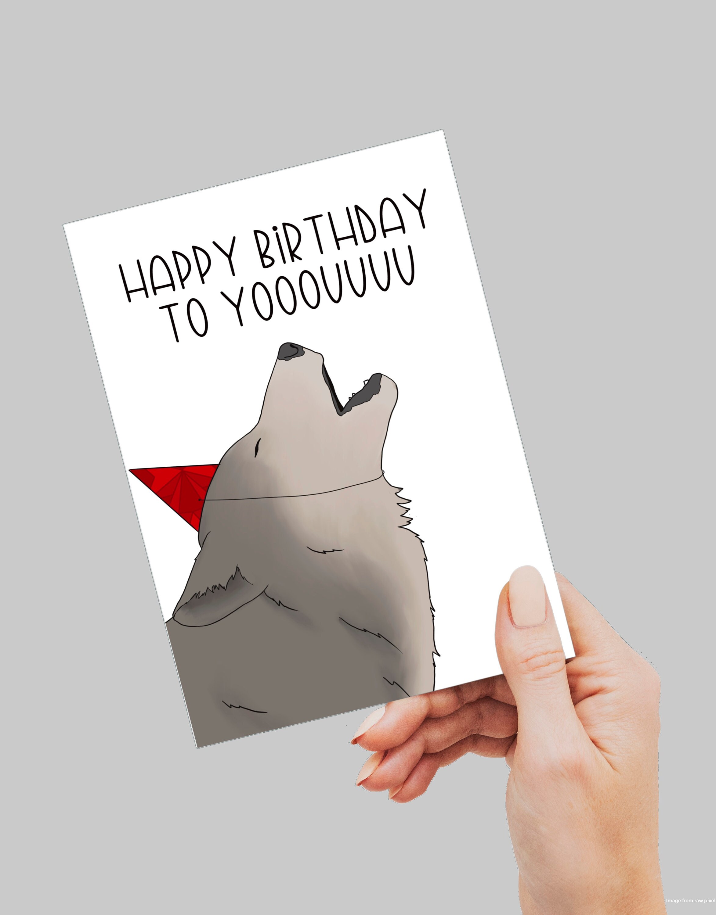 Wolf Birthday Card Funny Wolf Card Printable Birthday Cards - Etsy ...