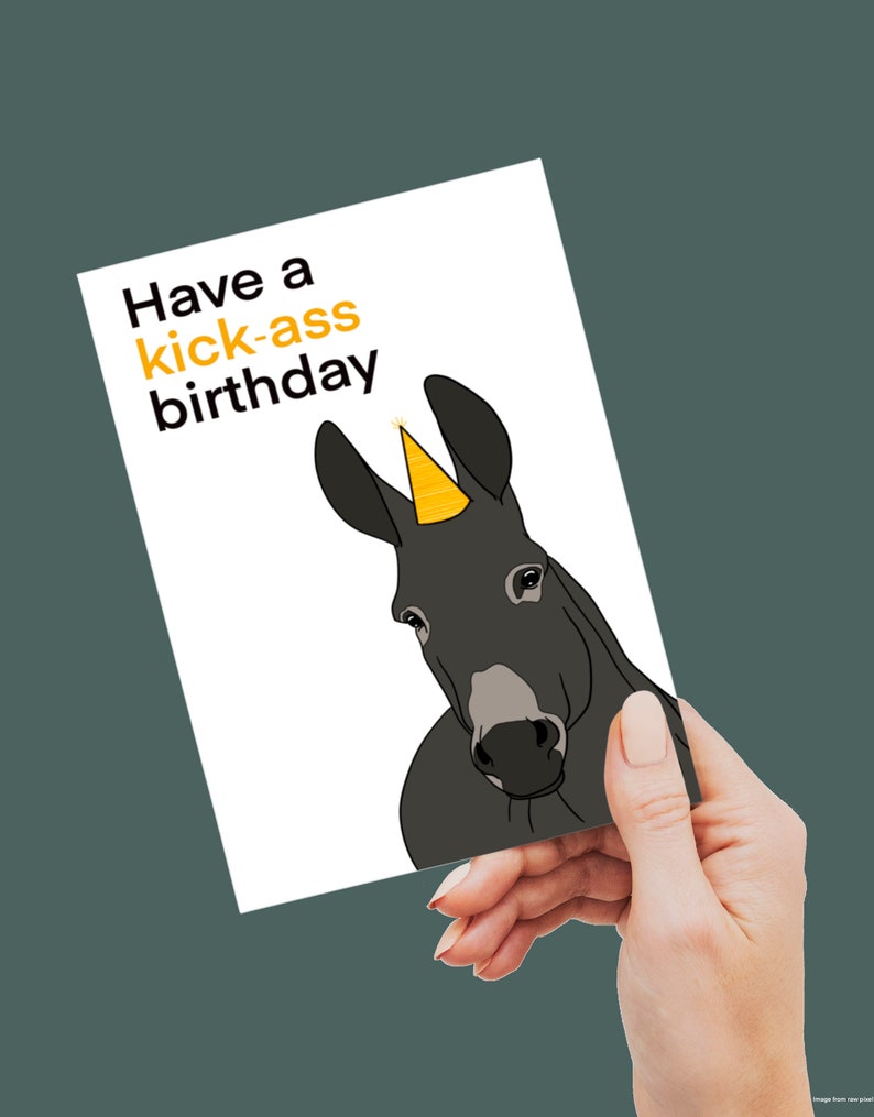 Donkey Birthday Card Funny Donkey Card Printable Birthday Cards for ...