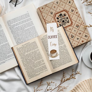 Coffee Bookmark Set Gift Coffee Stain Bookmark Books and Coffee ...