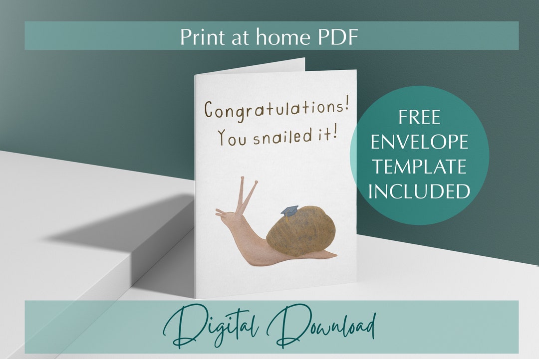 Snail Graduation Card Funny Bug Congratulations on Graduating - Etsy