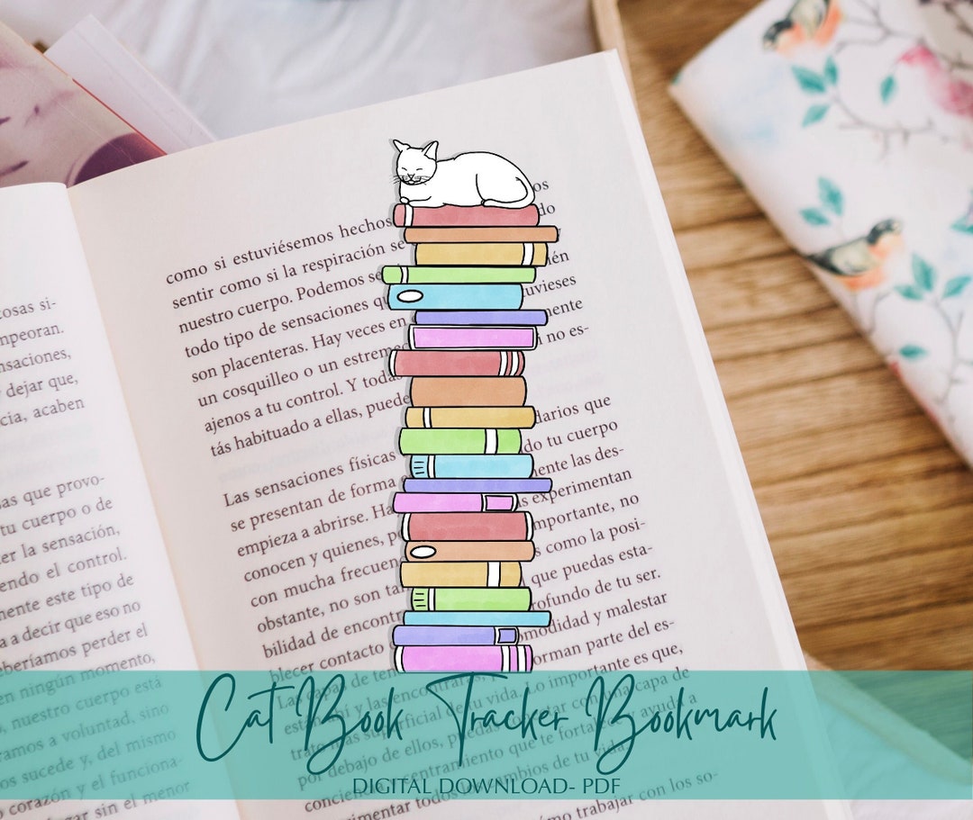 Cat Printable Bookmark Book Tracker Bookmark Reading Log Bookmark Kids ...