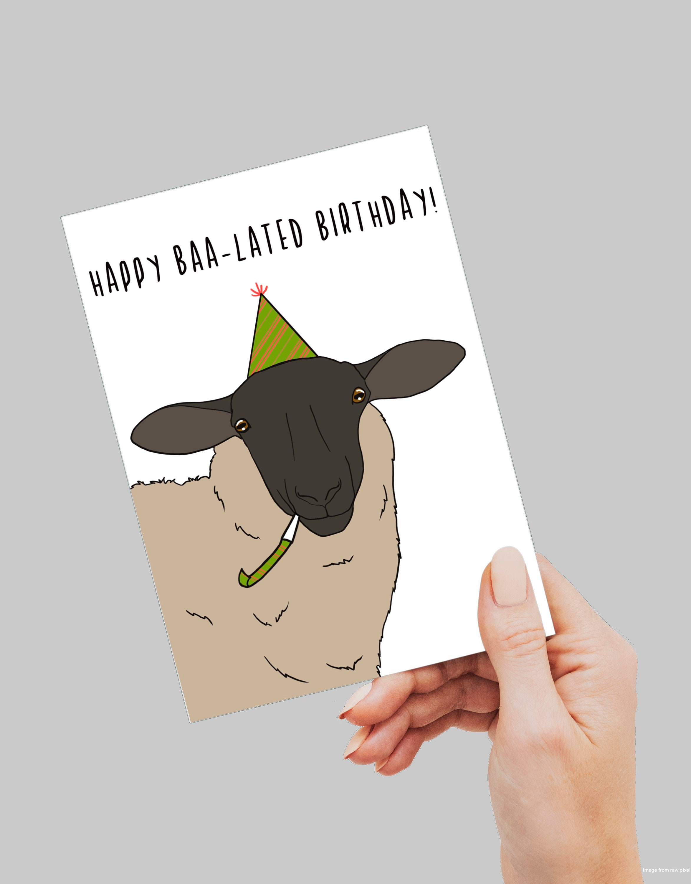 Sheep Birthday Card Funny Belated Card Printable Birthday Cards for ...
