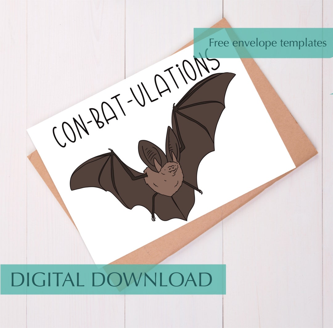 Bat Congratulations Card Funny Bat Congratulations on Graduating Card ...