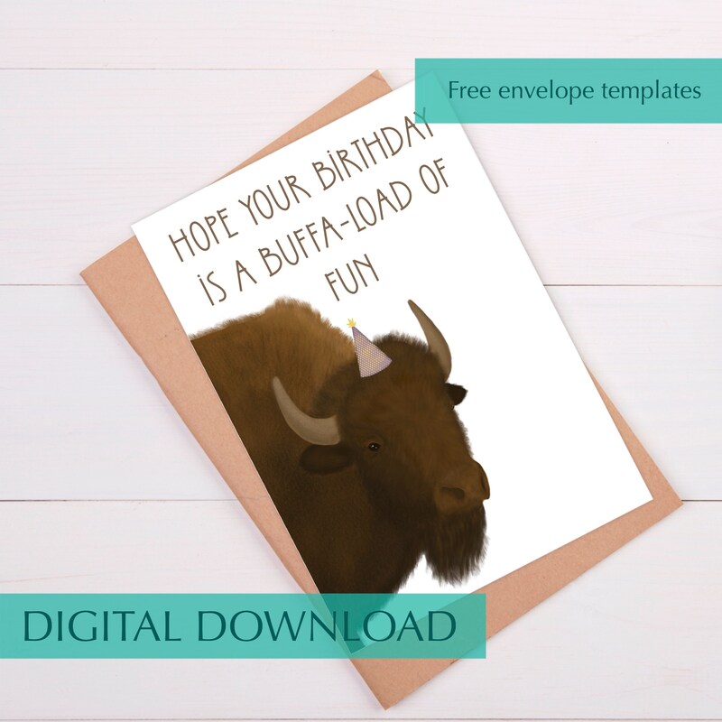 Buffalo Birthday Card - Etsy