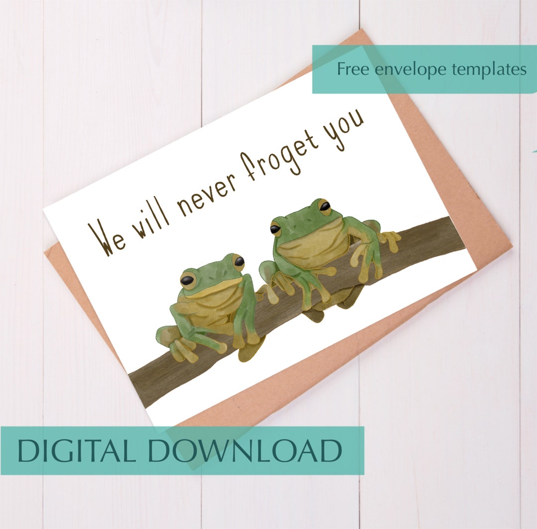 Funny Frog Goodbye Card: Coworker Leaving Gift (digital Download) - Etsy