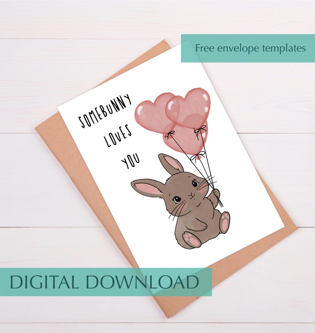 Bunny Valentine's Day Card, Funny Rabbit Pun (digital Download) - Etsy