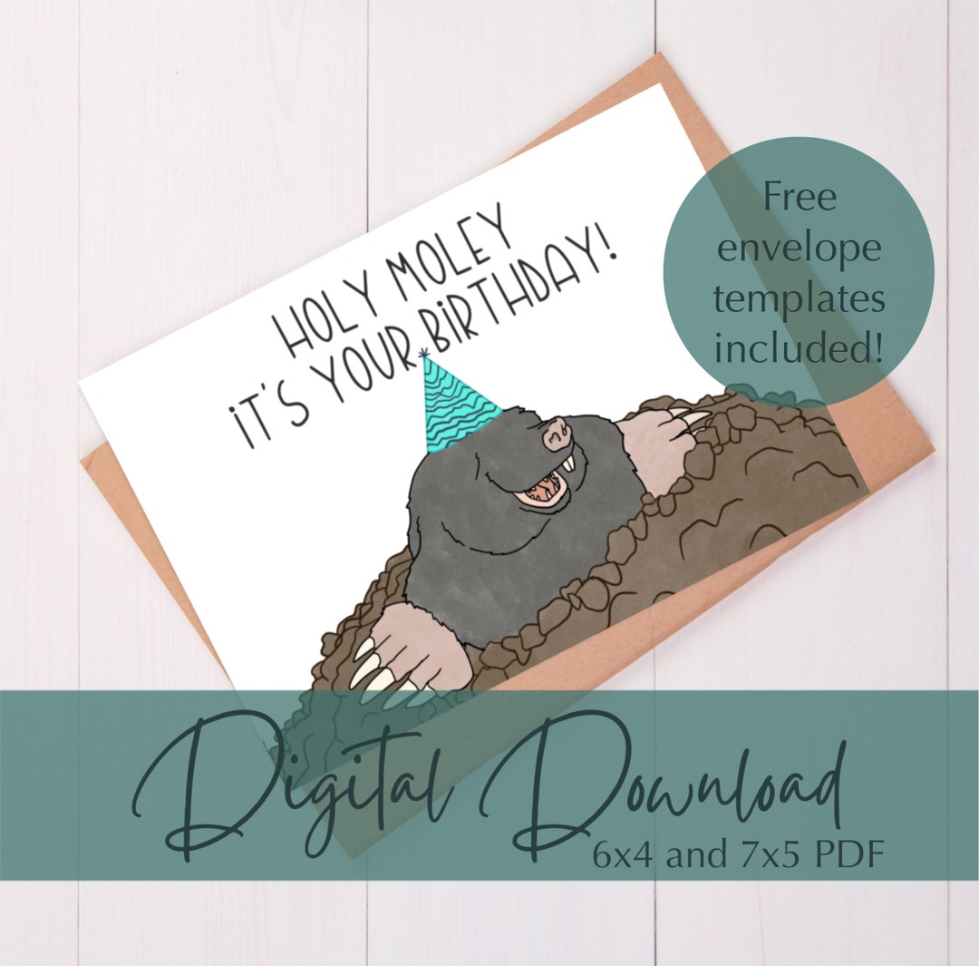 Mole Birthday Card Funny Mole Pun Card Printable Birthday Card - Etsy