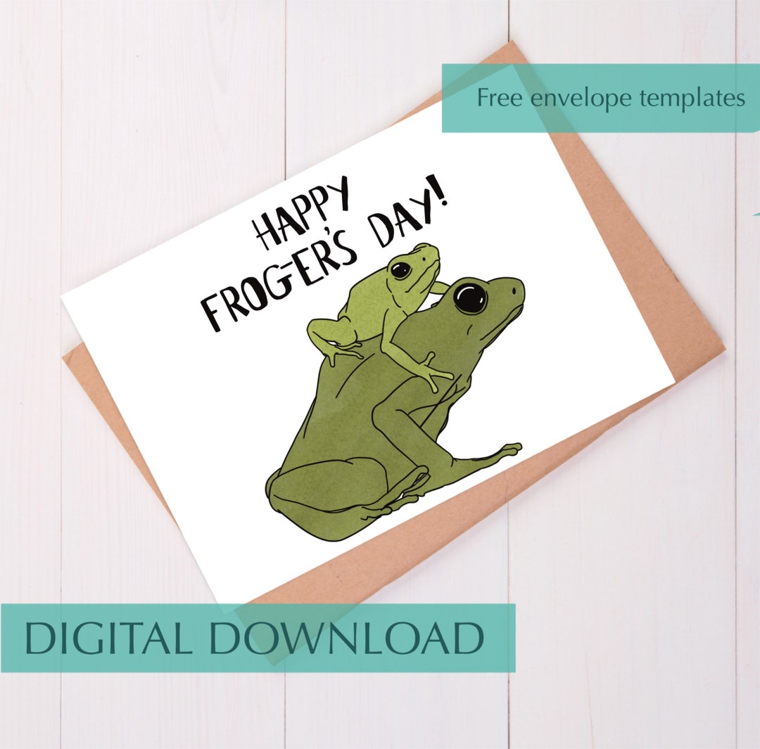 Father’s Day Card Funny Frog Fathers Day Card for Dad Printable Card ...