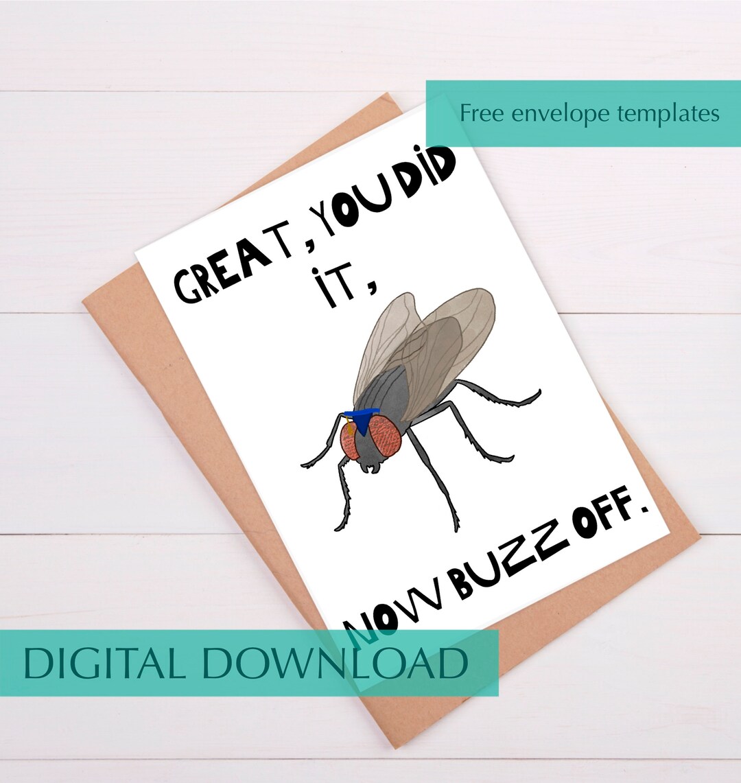 Fly Graduation Card Funny Bug Congratulations on Graduating Card ...