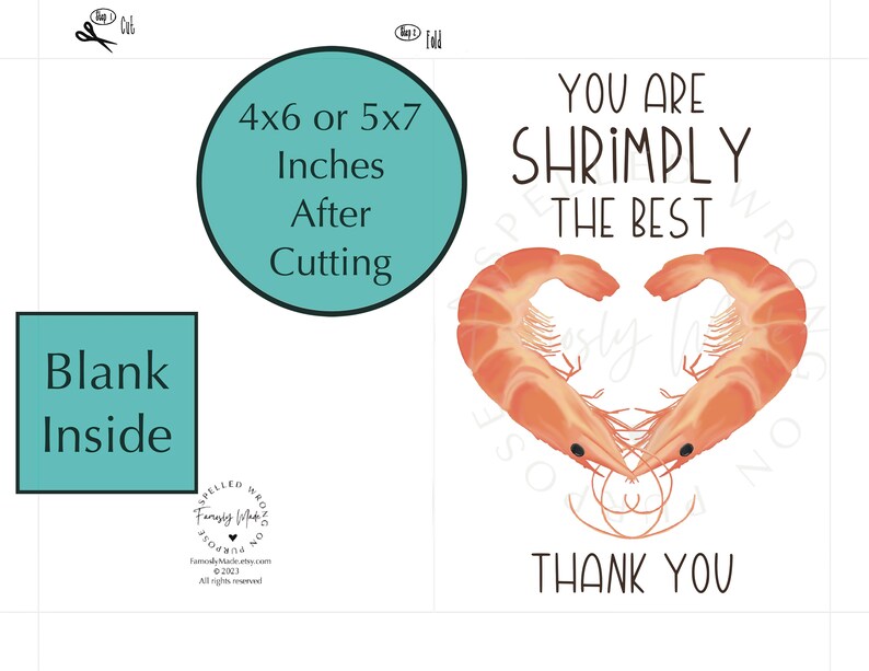 Shrimp Thank You Card Funny Prawn Thank You Card for Friend Printable ...