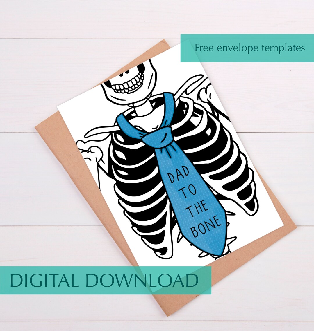 Skeleton Father’s Day Card Funny Skull Fathers Day Card for Dad ...