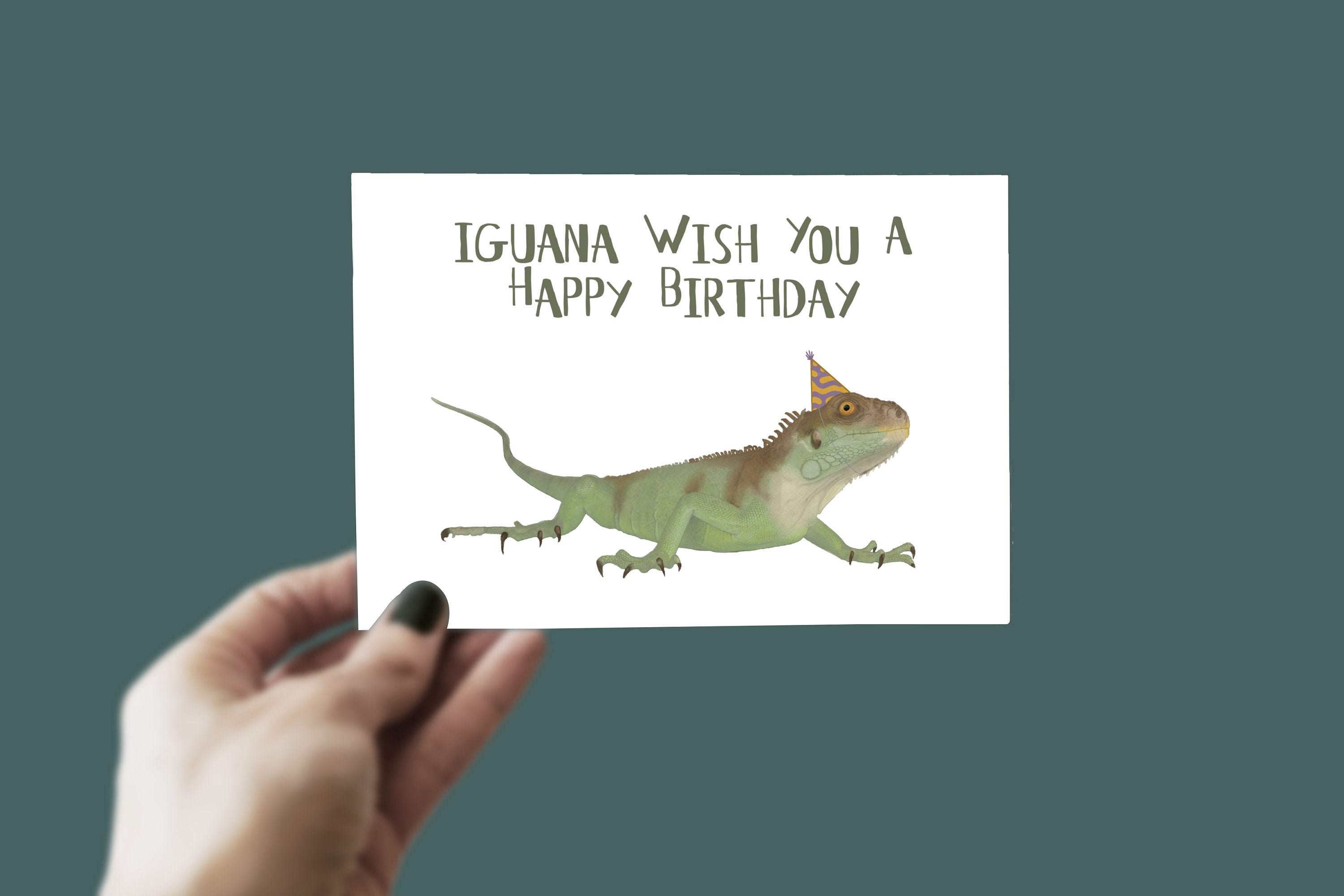 Iguana Birthday Card Funny Lizard Card Printable Birthday Cards for ...